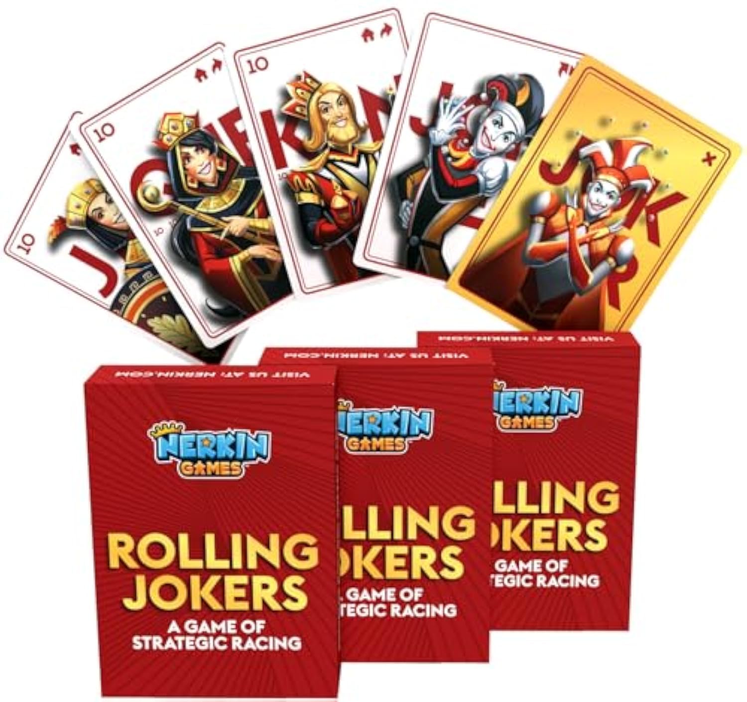 Amazon.com: Nerkin Games Rolling Jokers 3-Deck Set – Stunning Cards ...