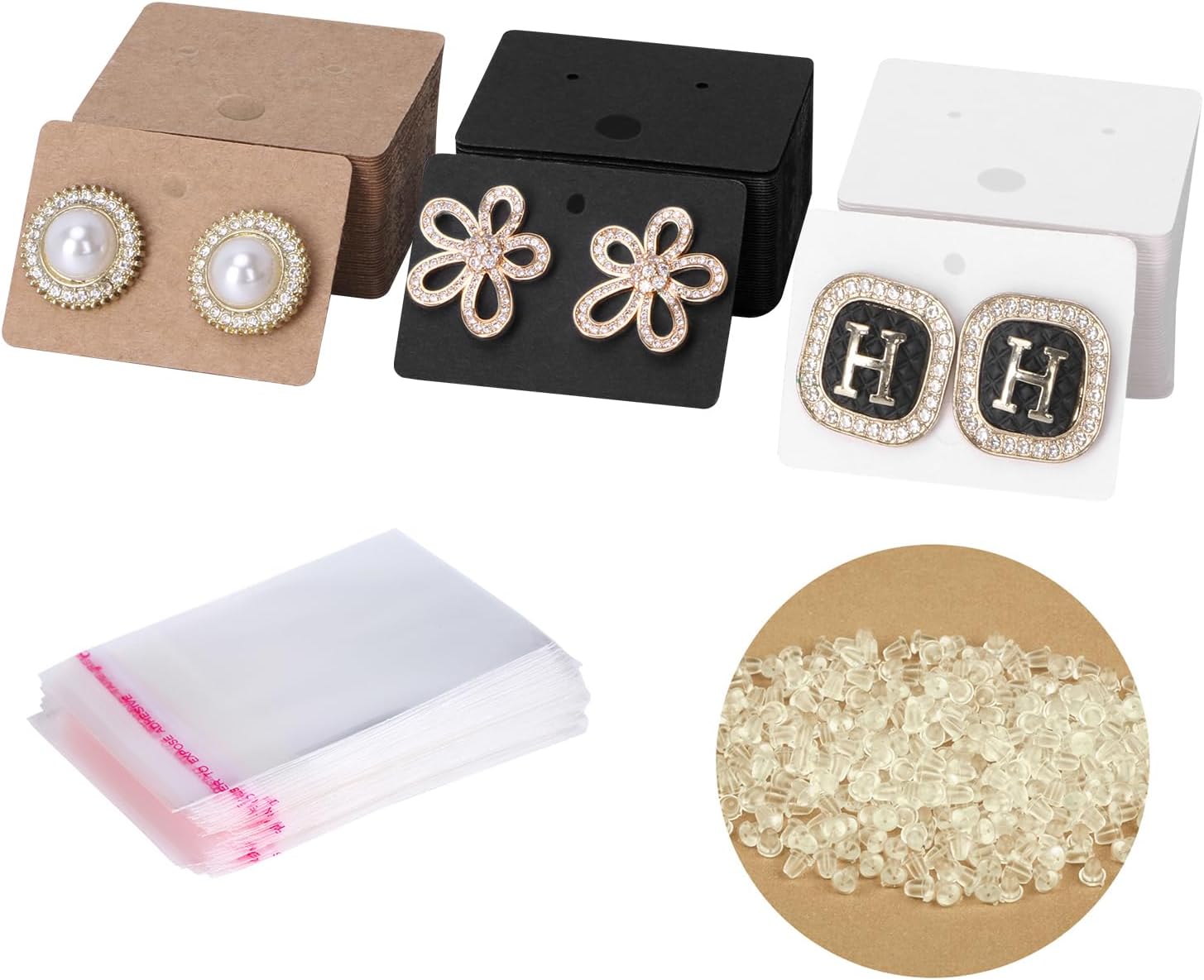 Amazon.com: XXUOD 600 Pcs Earring Display Cards Set, 150 Pcs 3 Colors ...