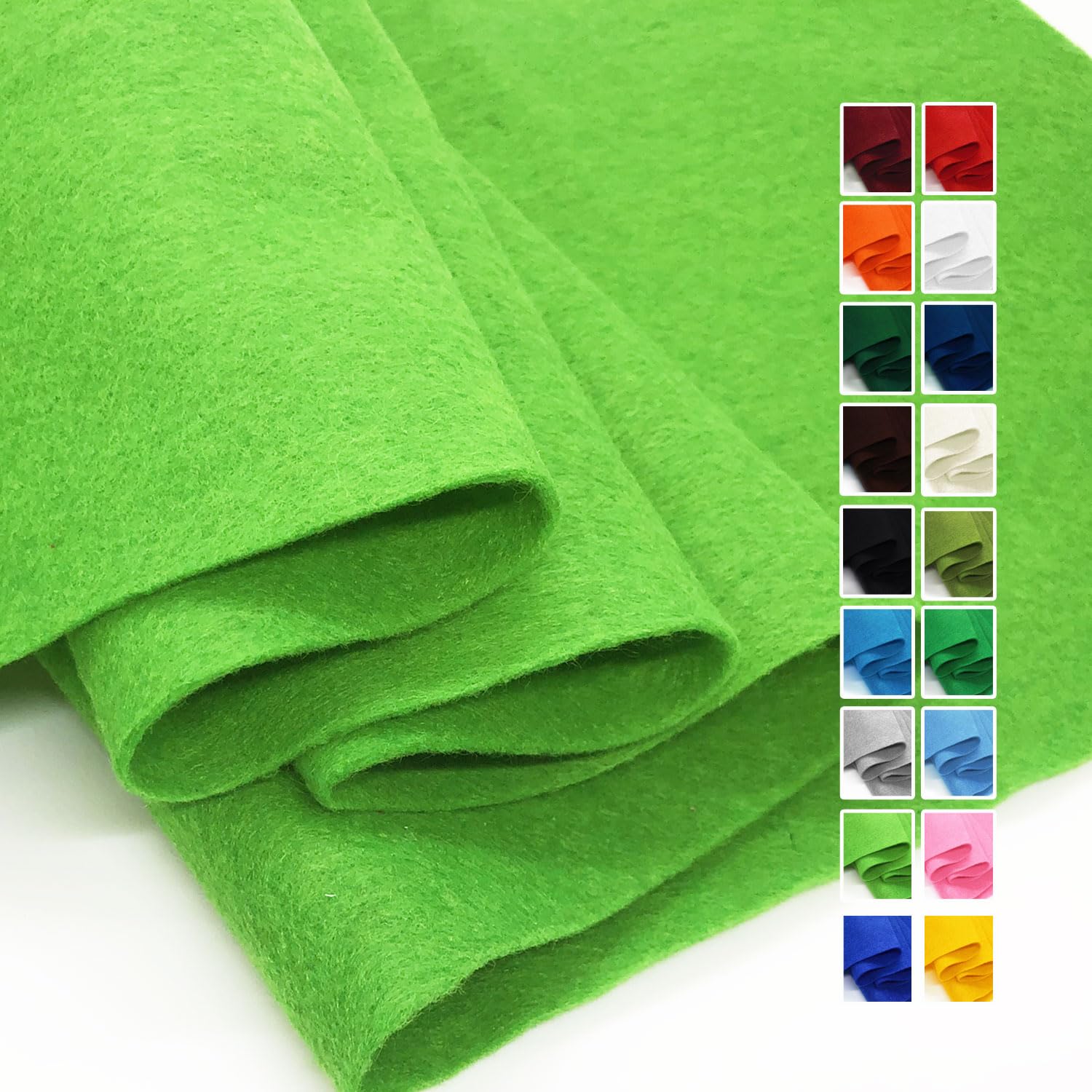 Amazon.com: Apple Green Felt Fabric 36" X 36"(1 Square Yard), 1.6mm ...