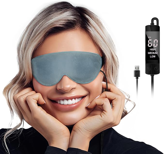 Amazon.com: Heated Eye Mask, Warm Eye Compress Mask for Dry Eyes, USB ...