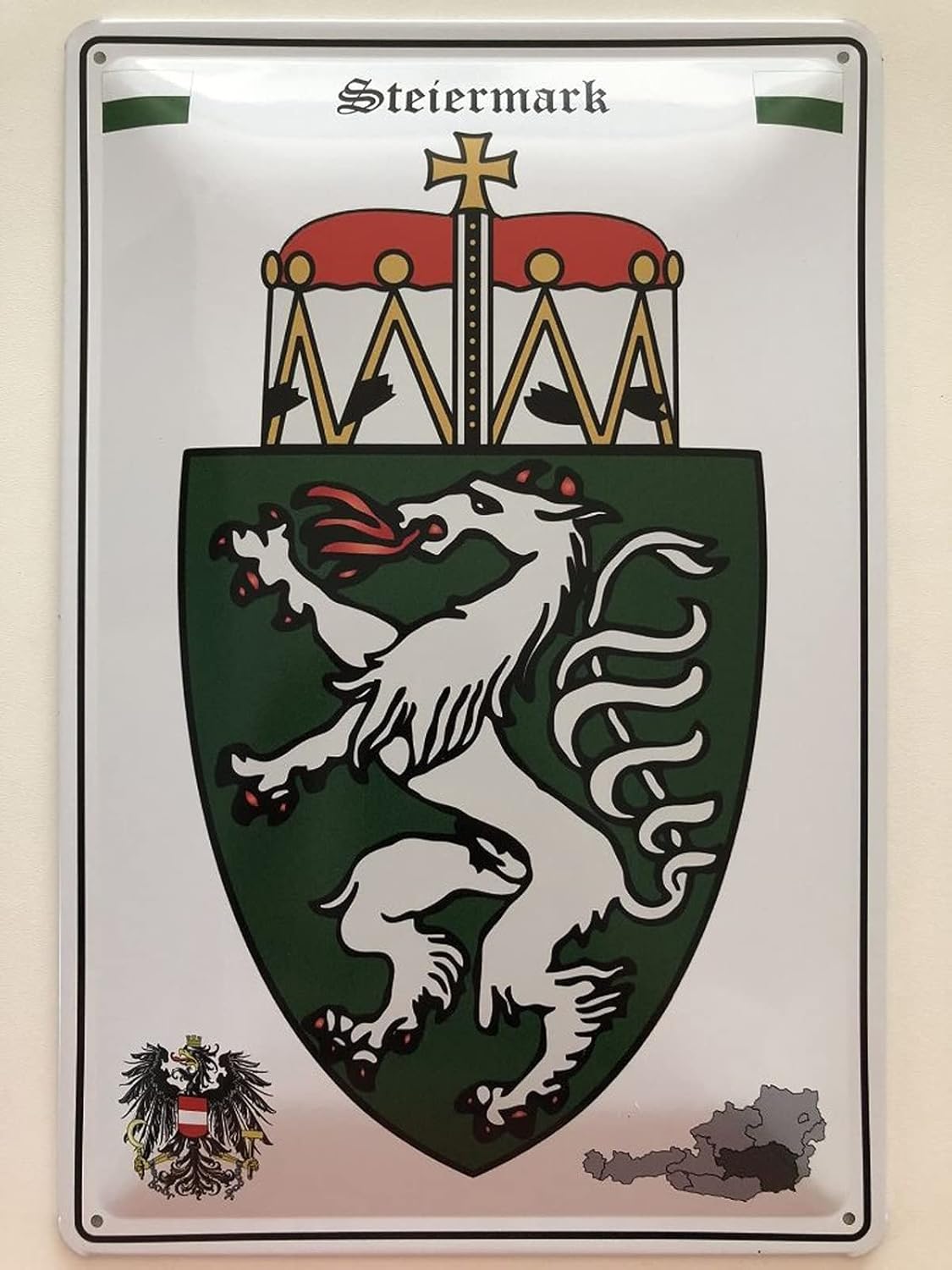 Amazon.de: Blechschild 20x30cm gewölbt Steiermark Wappen Deko Geschenk ...
