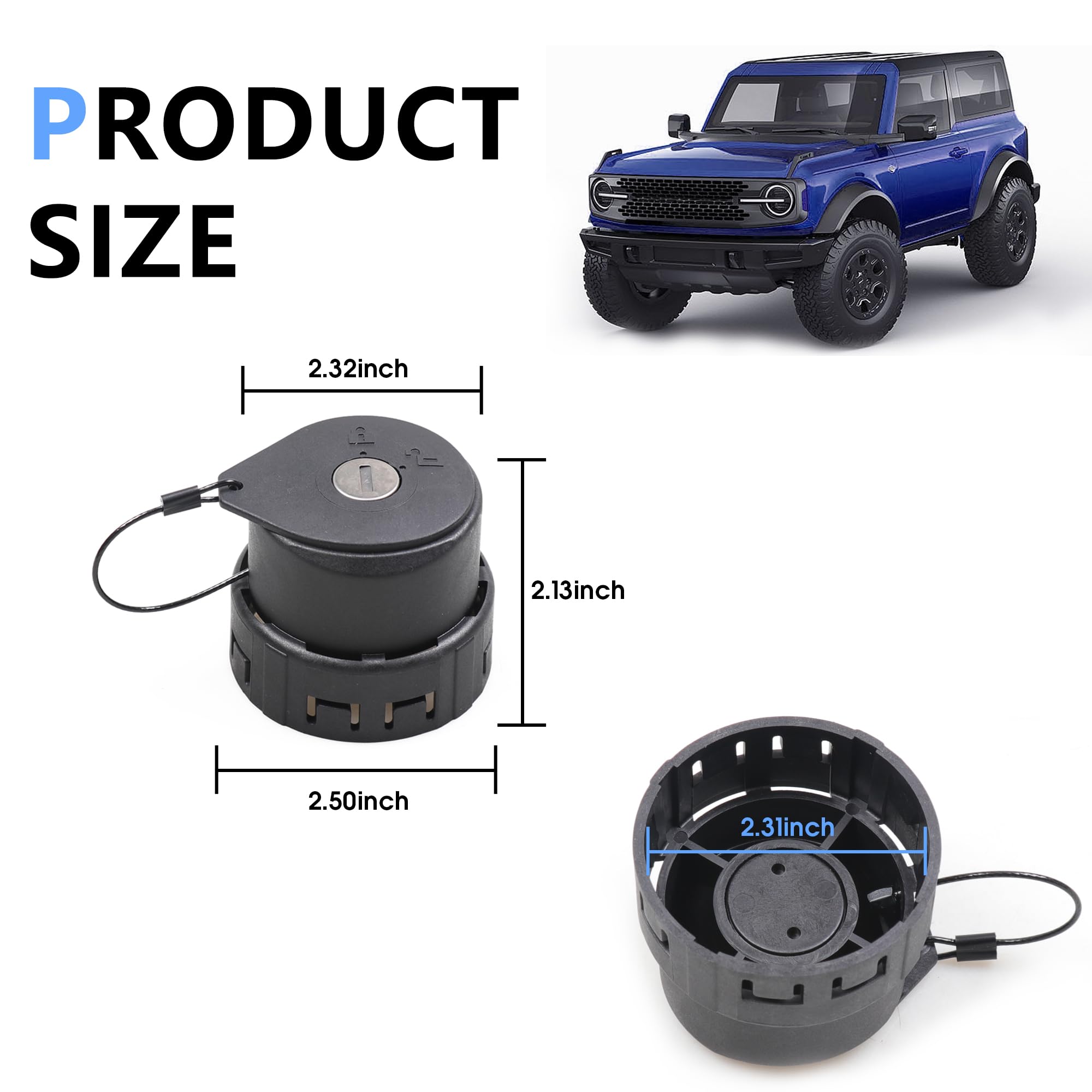 Snapklik.com : Sukemichi Locking Gas Cap Lock And Key For Bronco / F150 ...