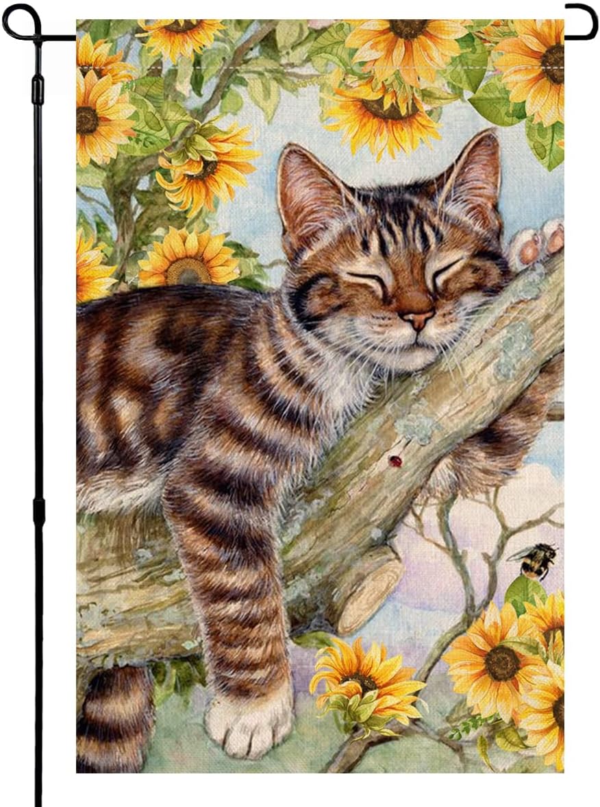 Amazon.com : Toland Home Garden 119477 Meadow Cats Spring Flag 12x18 ...