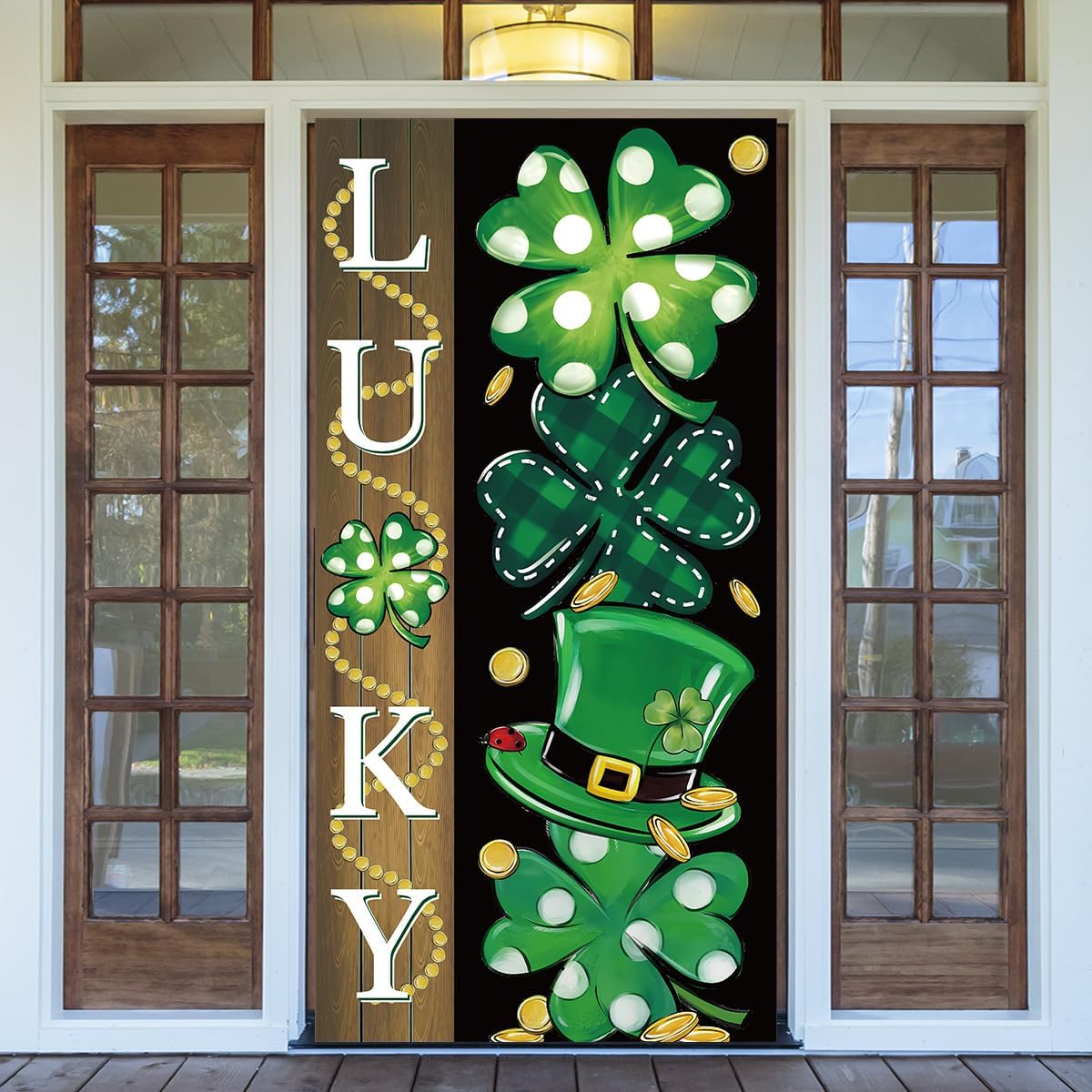 Amazon.com: St Patricks Day Decorations Irish Shamrock Door Cover Saint ...
