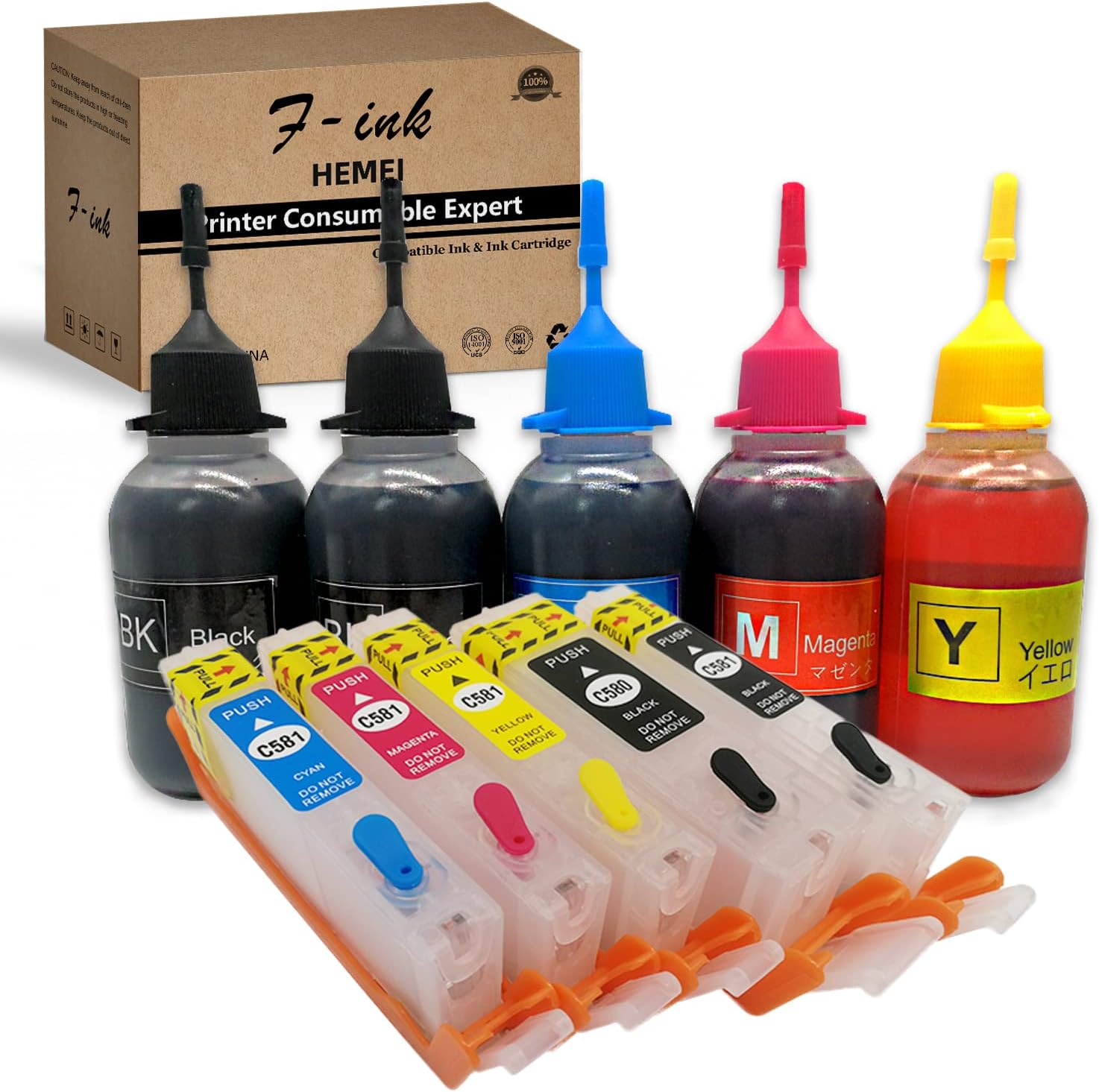 FINK Kit d'encre Rechargeable Compatible avec Les Cartouches d'encre ...