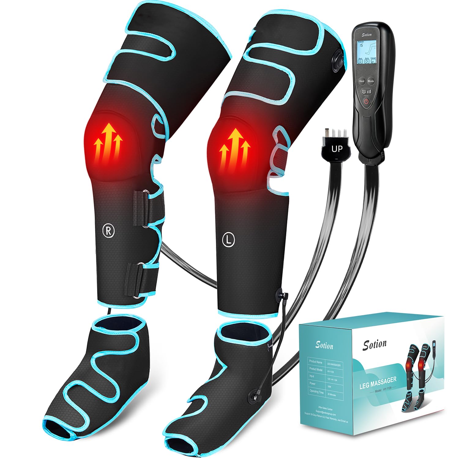 Amazon.com: Leg Massager with Heat and Compression for Circulation ...