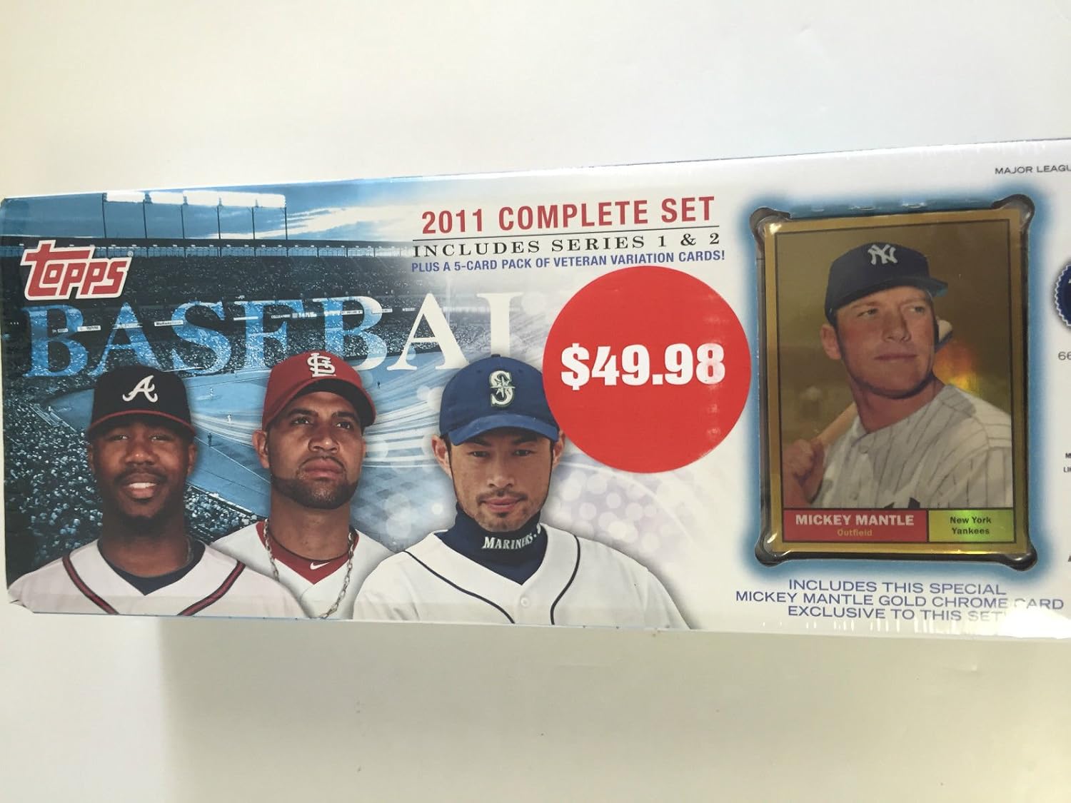 Amazon.com: 2011 TOPPS RETAIL BASEBALL SET ( MANTLE GOLD CHROME CARD ...