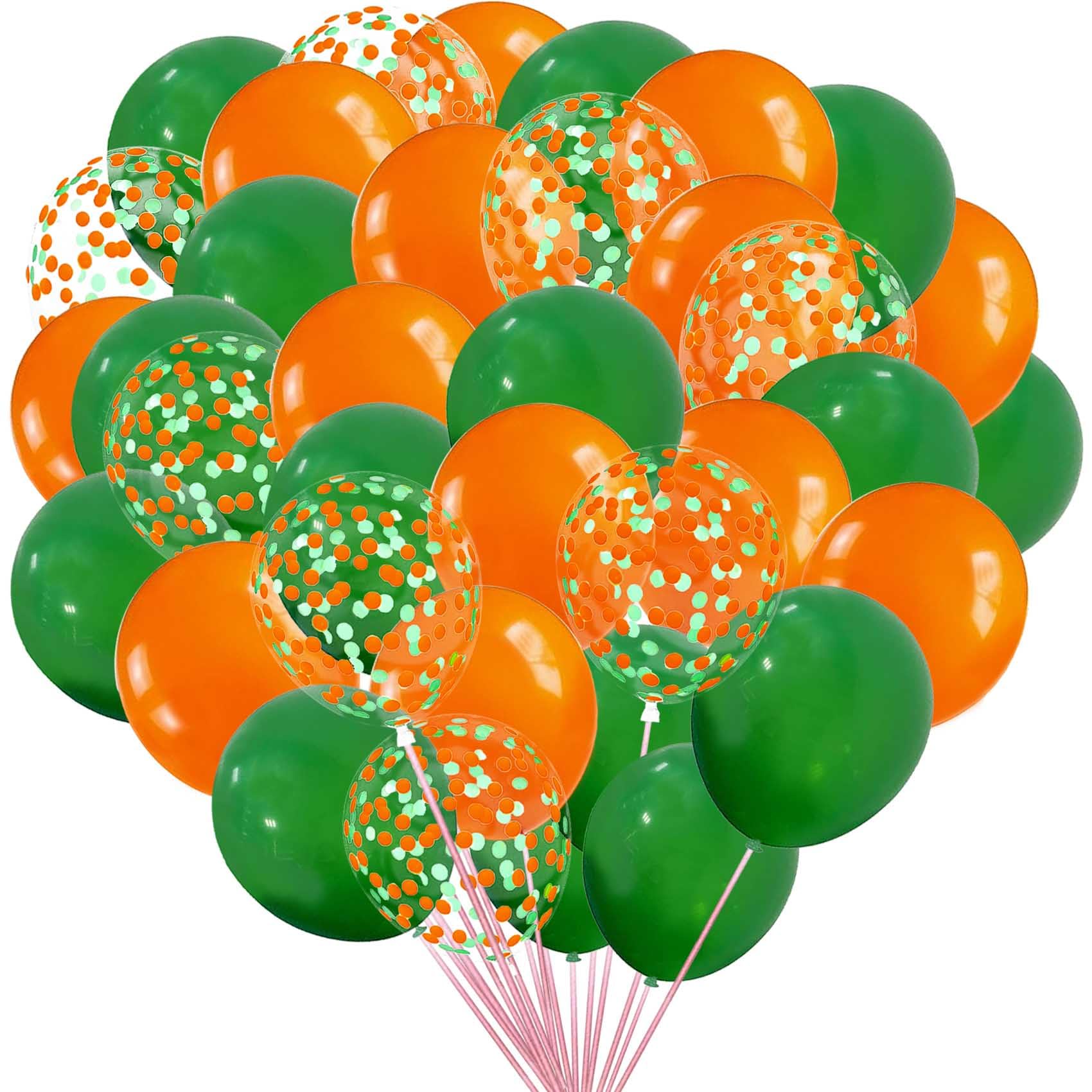 Amazon.com: Green and Orange Balloons with Green and Orange Confetti ...