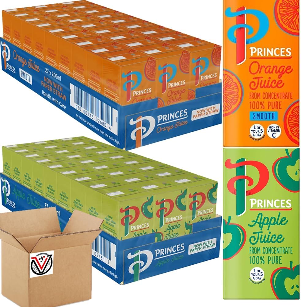 Generic 27 x Princess Orange, Apple Juice From Concentrate 100% Pure ...