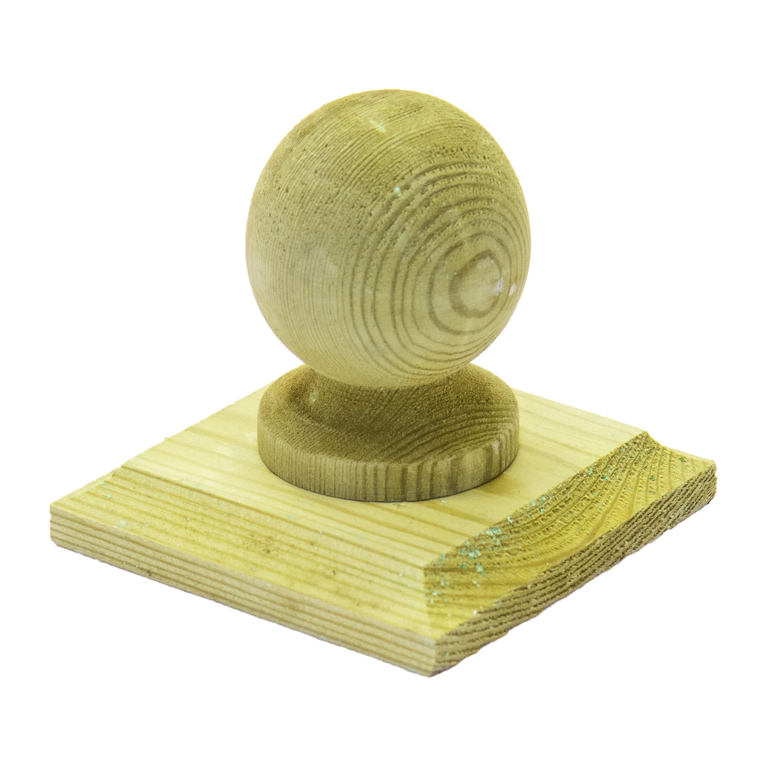 Western Red Cedar Finial Colonial Ball Finial For 4x4 Posts - Western ...