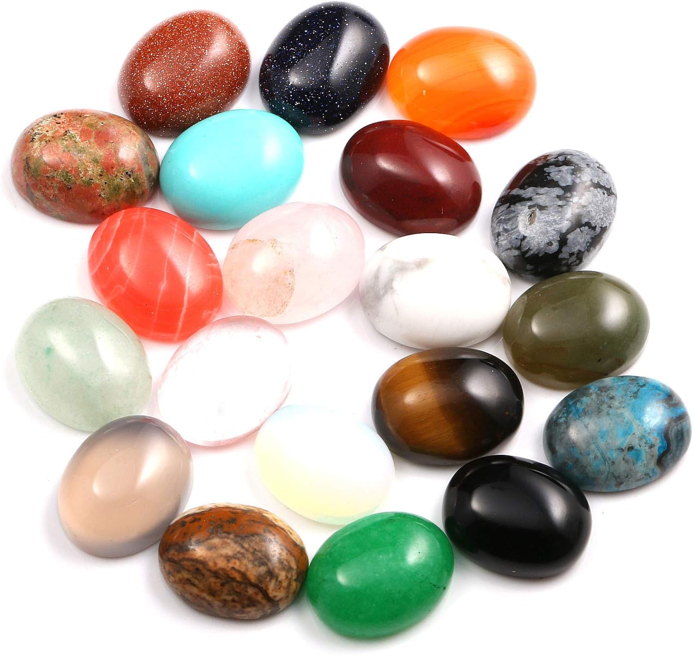 Amazon.com: 50 Pieces Oval Cabochon Flatback Crystals Bulk Mixed ...