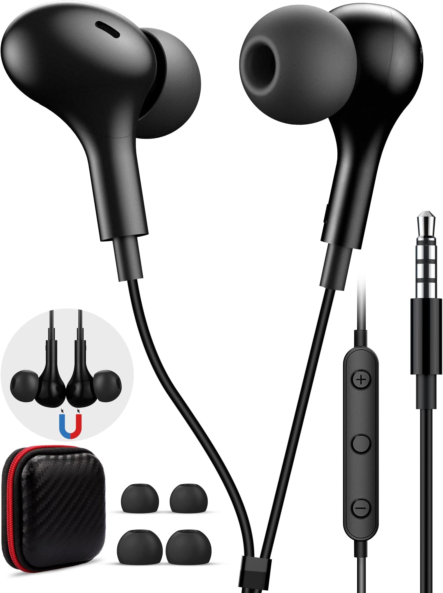 Amazon.com: Wired Earbuds with Microphone, TITACUTE 3.5mm Jack Earphone ...