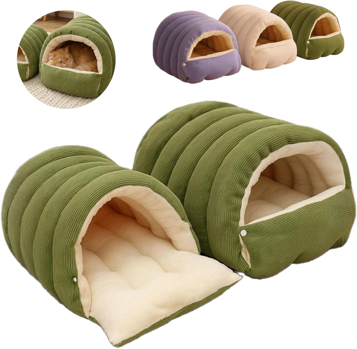 Amazon.com : Findnook Warm Plush Cat Cave Bed for Indoor Cats & Small ...