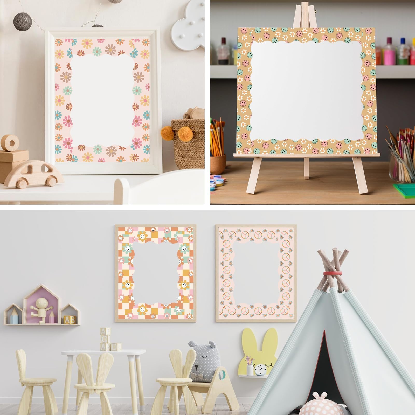 Snapklik.com : Boho Bulletin Board Borders Retro Classroom Decorations ...