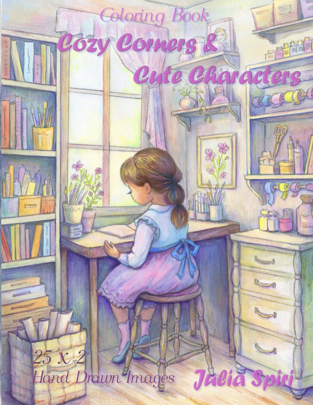 Amazon.com: Cozy Corners & Cute Characters Coloring Book: A Hand-Drawn ...
