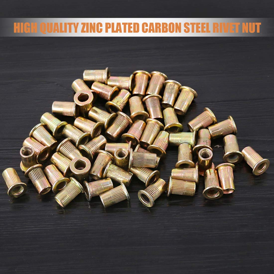 Snapklik.com : 150Pcs M3 Rivet Nuts Metric Zinc Plated Rivet Nut Carbon ...