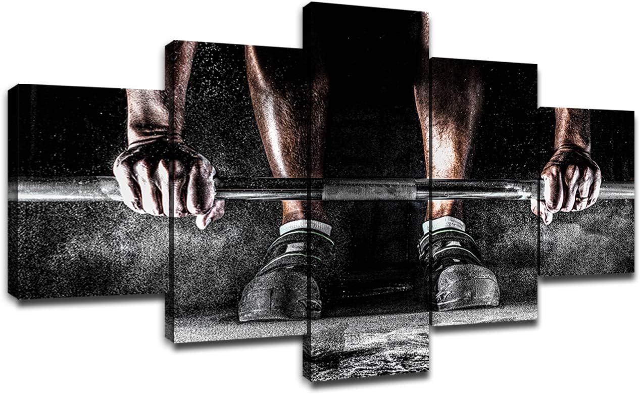 Amazon.com: Fitness Wall Decor Weightlifting Art Paintings Canvas ...