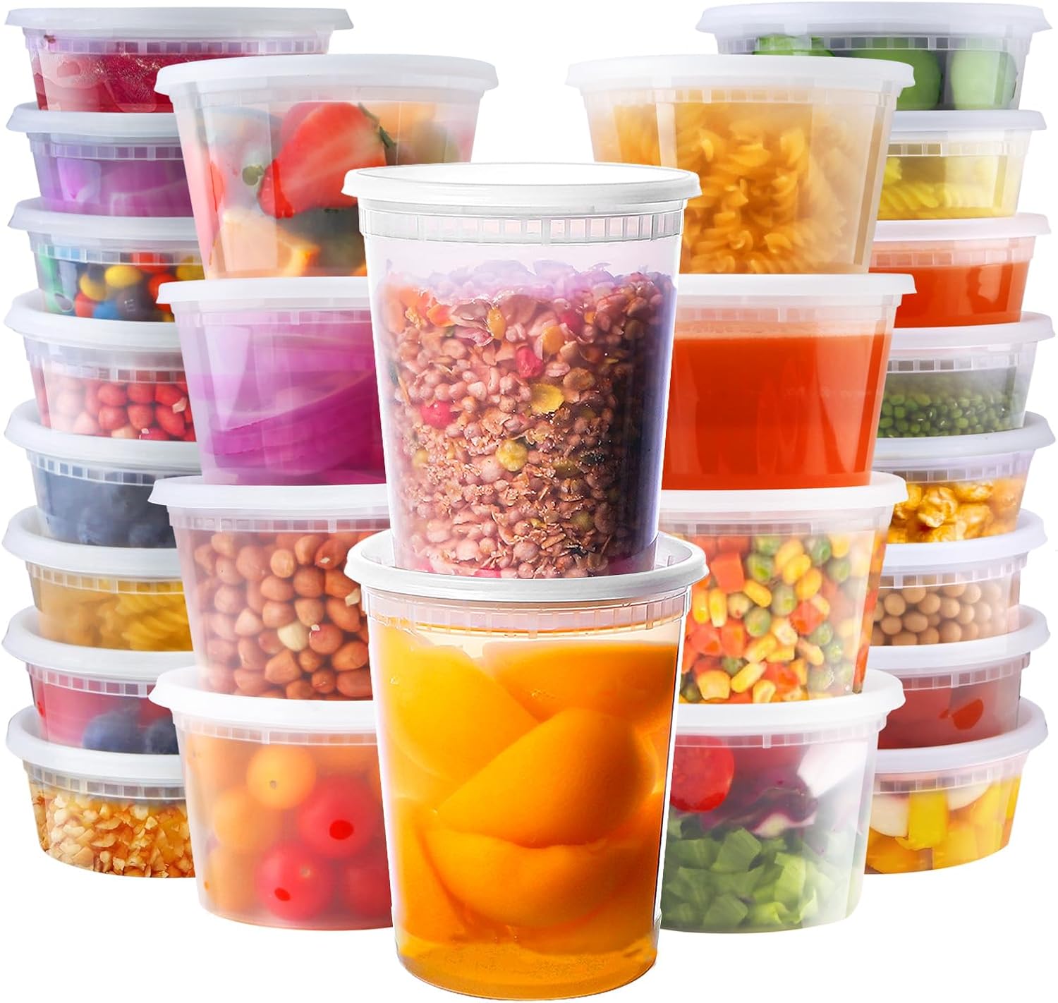 Amazon.com: Ezalia Deli Containers with Lids: [48 Sets 3 Sizes] 8 oz ...