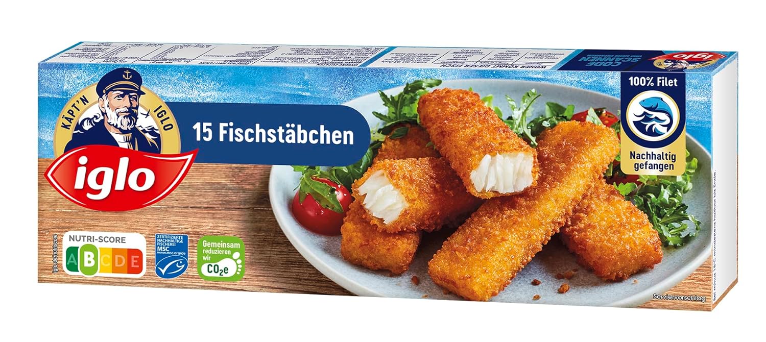 Iglo Käpt'n iglo: 100% Alaska Seelachs, 15 Stück, 450g