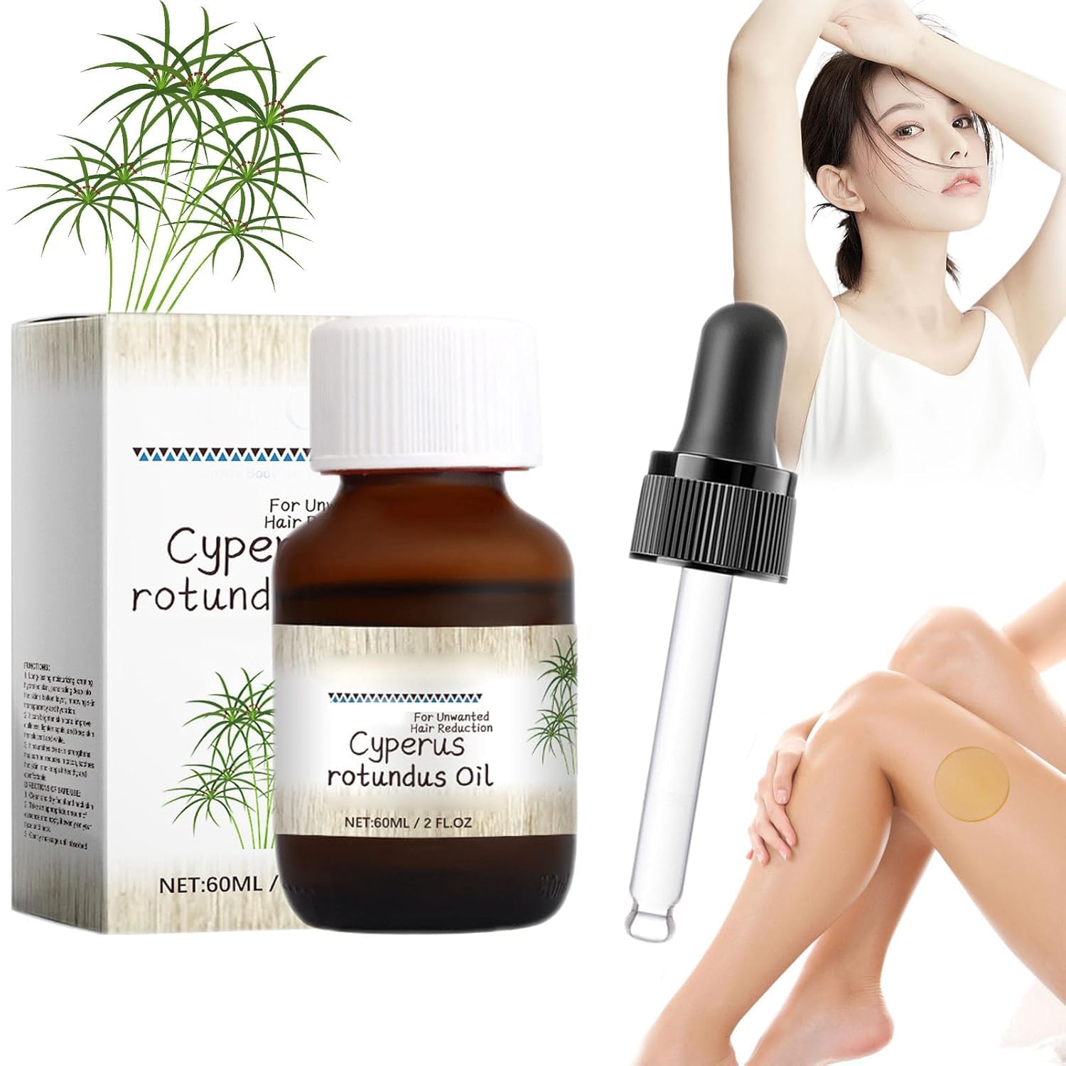 Cyperus Rotundus Oil, 60ml Pure Cyperus Oil For Hair Removal, Reducing ...