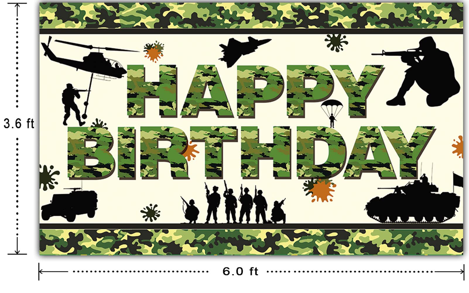 Camo Happy Birthday Banner