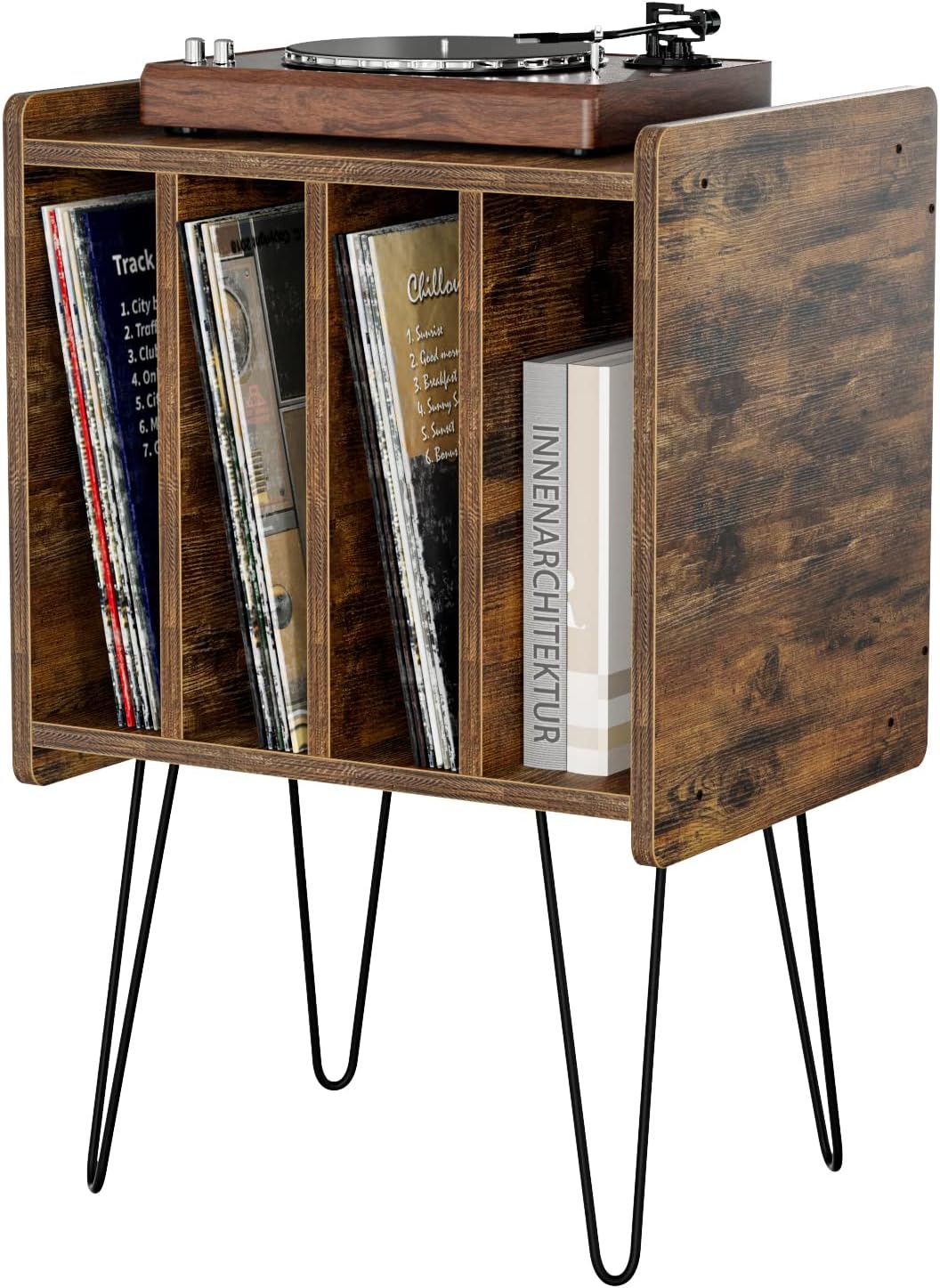 Amazon.com: NUMENN Record Player Stand, Vinyl Record Storage Table with ...