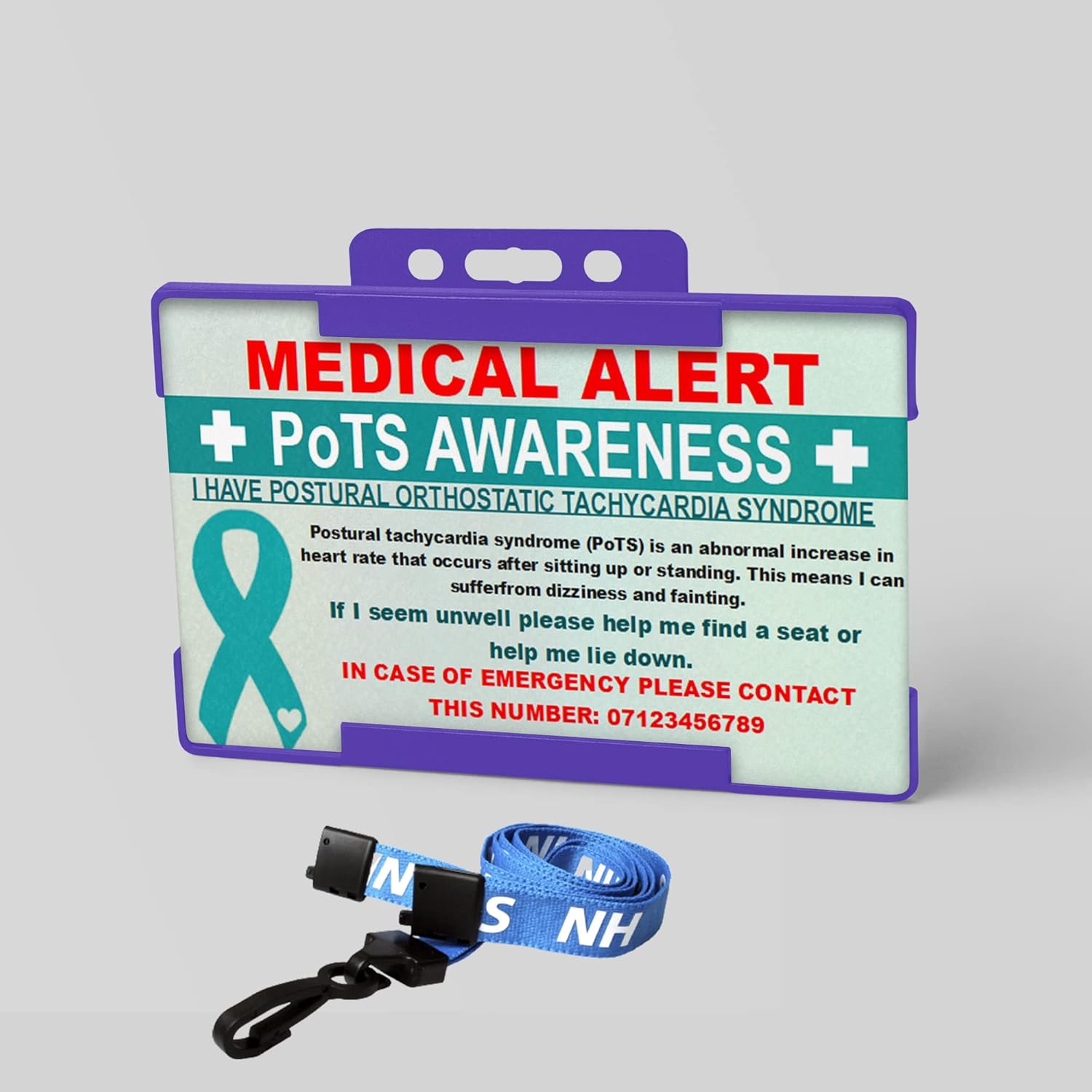 PoTS Awareness Card Postural Orthostatic Tachycardia Syndrome Medical ...