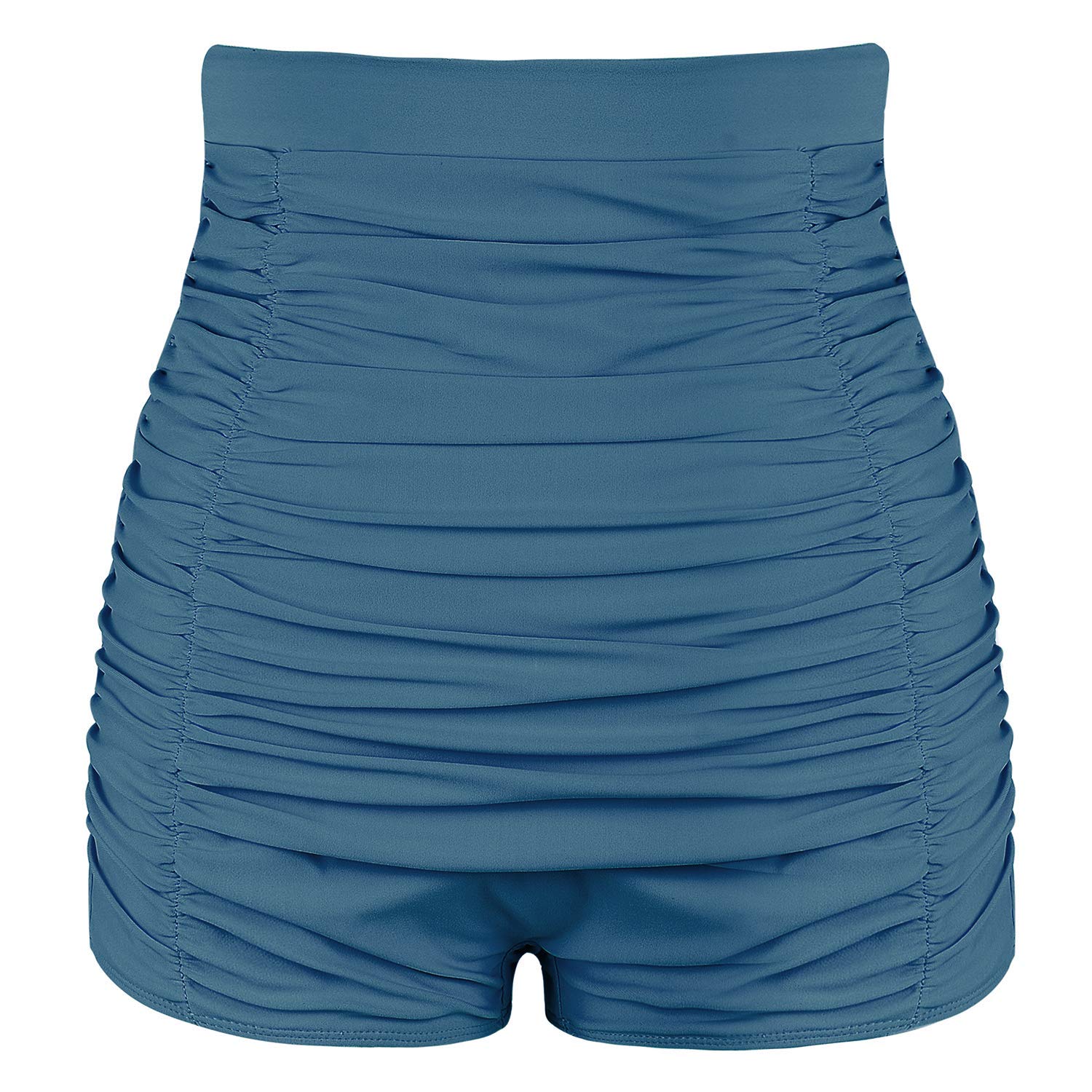 Snapklik.com : Womens Super High Waist Swim Shorts Shirred Tummy ...