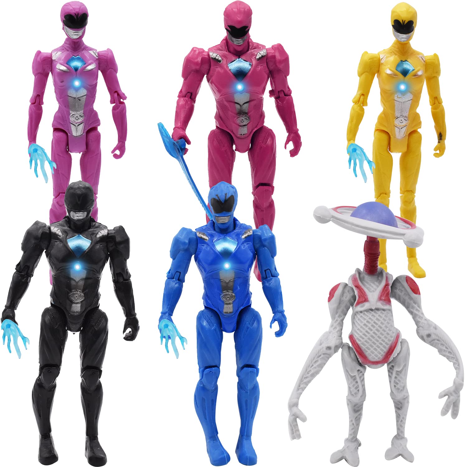 Buy Power Rangers Doll - simyron 6 pcs Power Rangers STAND UP Paper ...