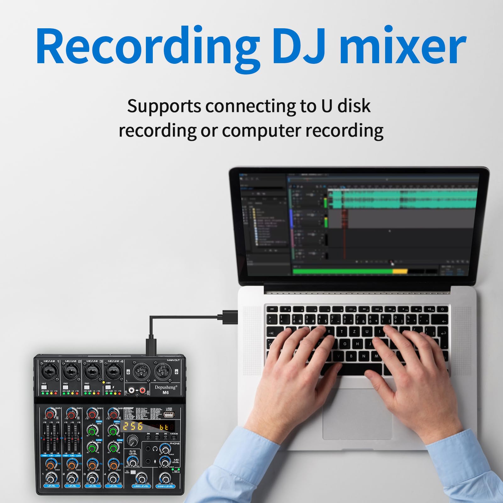 Snapklik.com : Depusheng M6 6 Channel DJ Mixer Portable Bluetooth MP3 ...