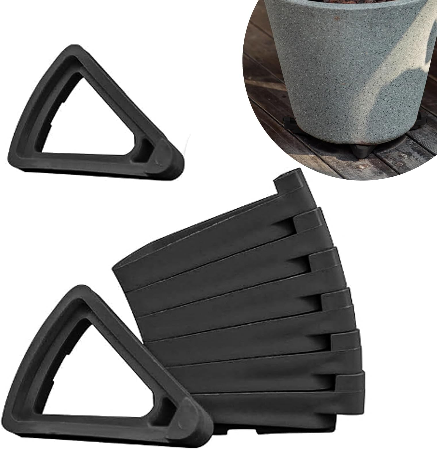 Amazon.com: Nuxn 48 Pcs Plants Pot Feet Triangle Flower Pot Rack Holder ...