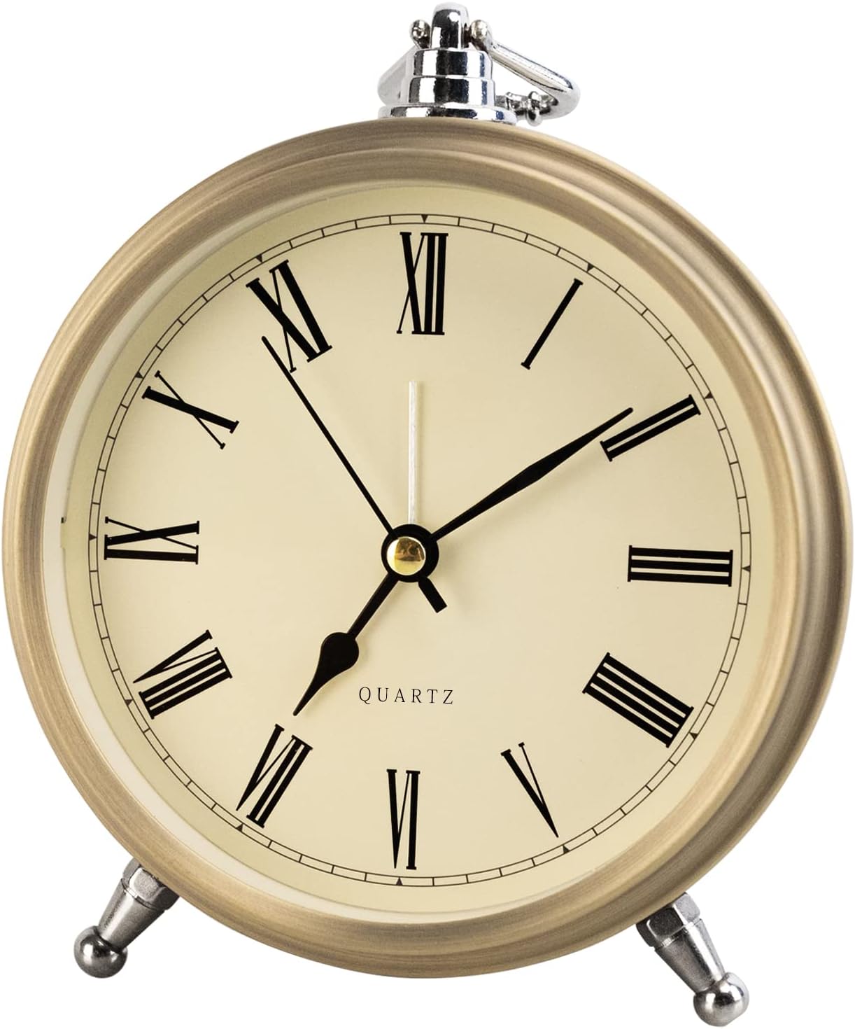 Amazon.com: Wowkiki 6 Inch Metal Retro Loud Alarm Clock, Silent Non ...