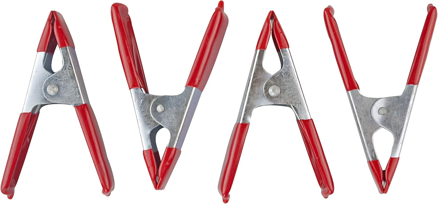 GRIPPICLAMP (4 Pack) 4” Metal Spring Clamps | Zinc-Plated Steel ...