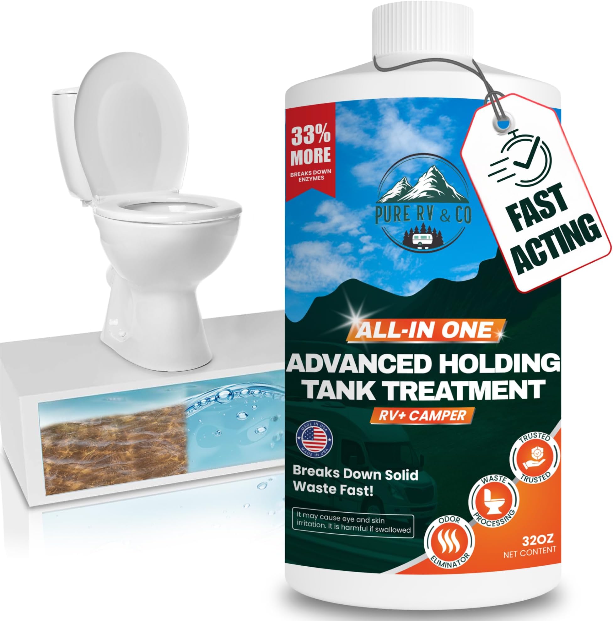Amazon.com: Liquified RV Toilet Treatment - Black Holding Tank Digester ...