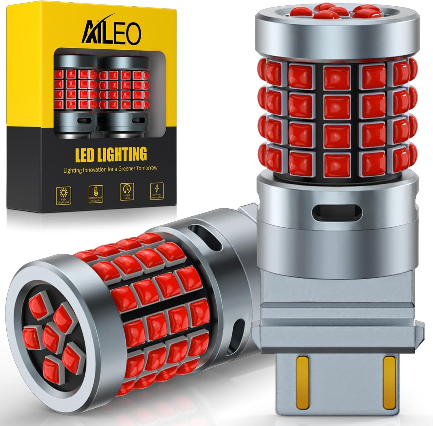 Amazon.com: AILEO 3157 LED Bulb Red, 500% Super Bright 54-SMD 3030 Chip ...