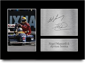 HWC Trading A4 Nigel Mansell & Ayrton Senna Formula 1 Gifts Printed ...
