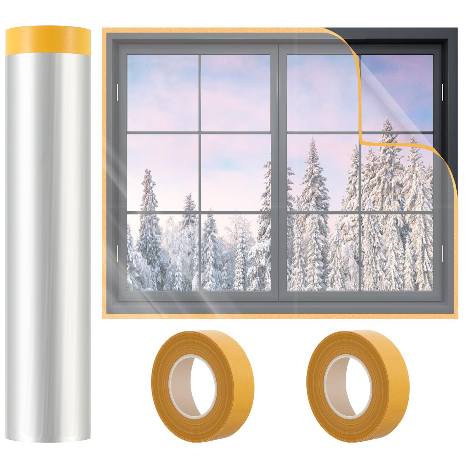Snapklik.com : 63 X 197 Window Insulation Kit, POF Window Sealer For Winter