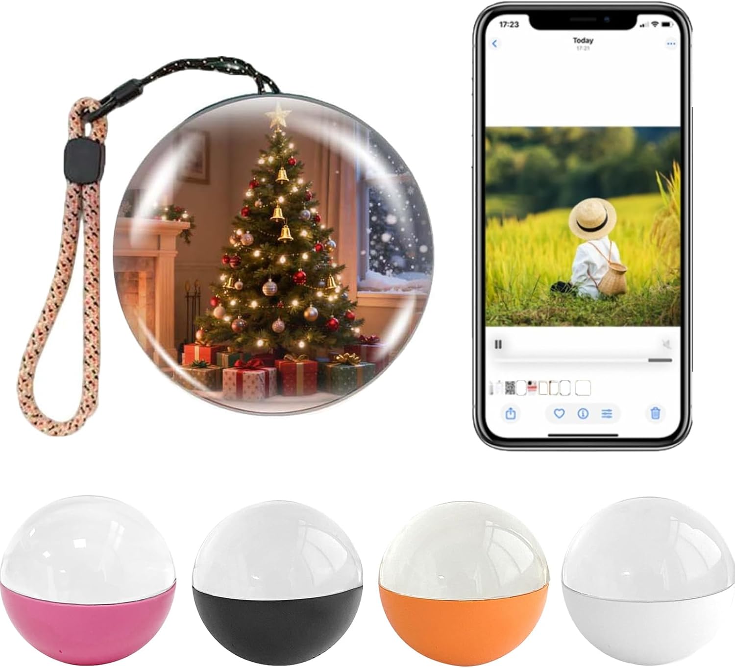 Crystal-Ball Video Player, 2.76" Wi-Fi Memory Lamp Ball with LED Lights ...