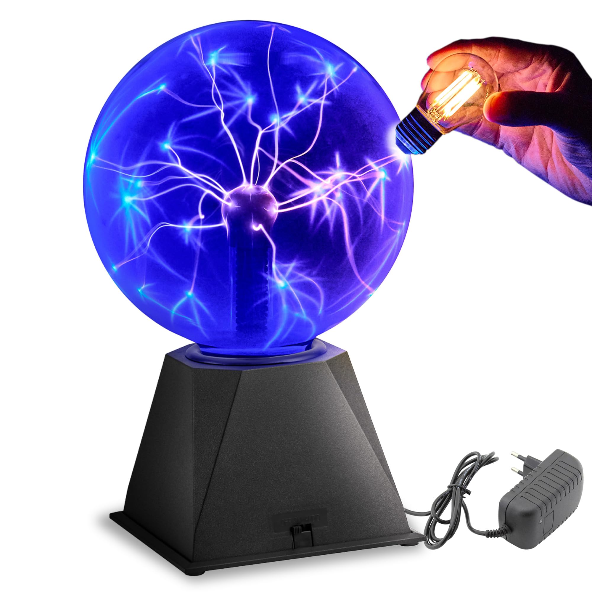 Playbees Colorful Plasma Ball - 7 Inch - Static Electricity in a Vacuum ...
