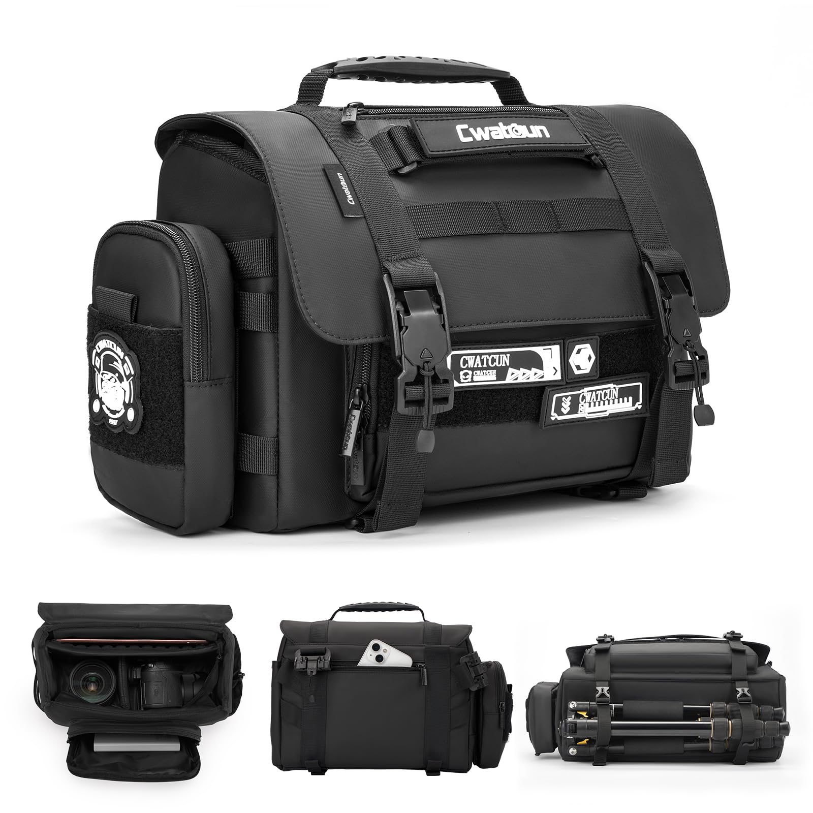 Amazon.com : Cwatcun Camera Sling Bag, Waterproof Multifunction ...