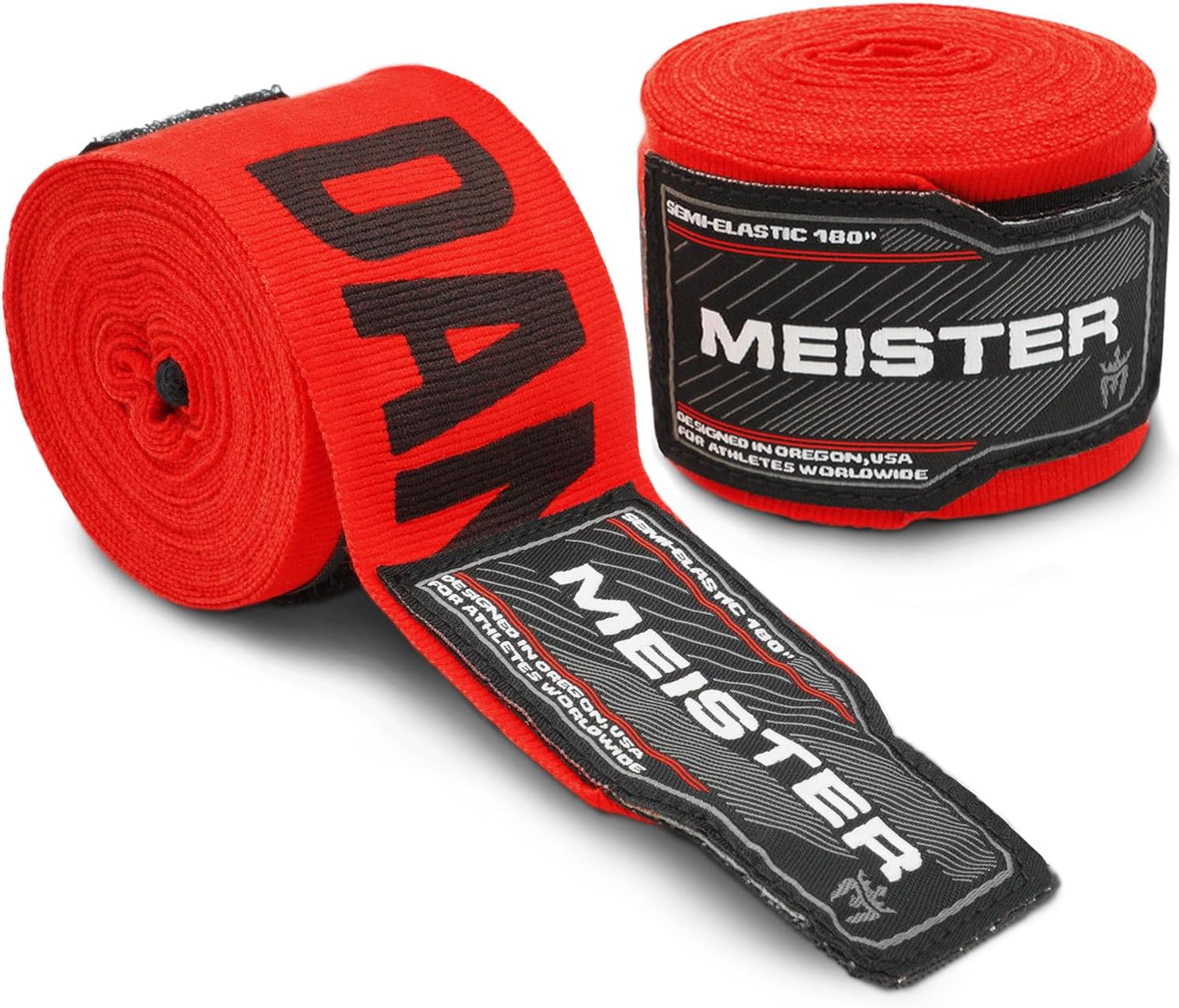 Meister Adult 180" Semi-Elastic Hand Wraps for MMA & Boxing (Pair ...