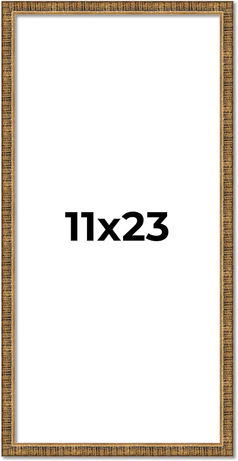 Amazon.com - 11x23 Frame Gold Kingsley Distressed Solid Wood Picture ...