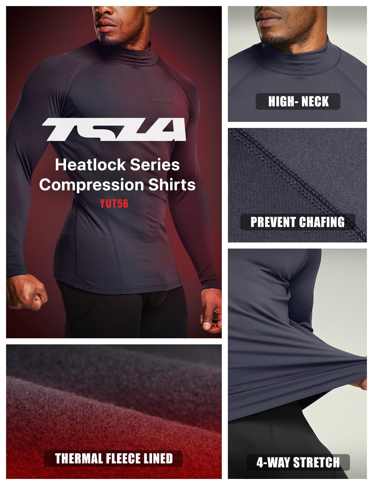 Snapklik.com : TSLA Mens Thermal Long Sleeve Compression Shirts