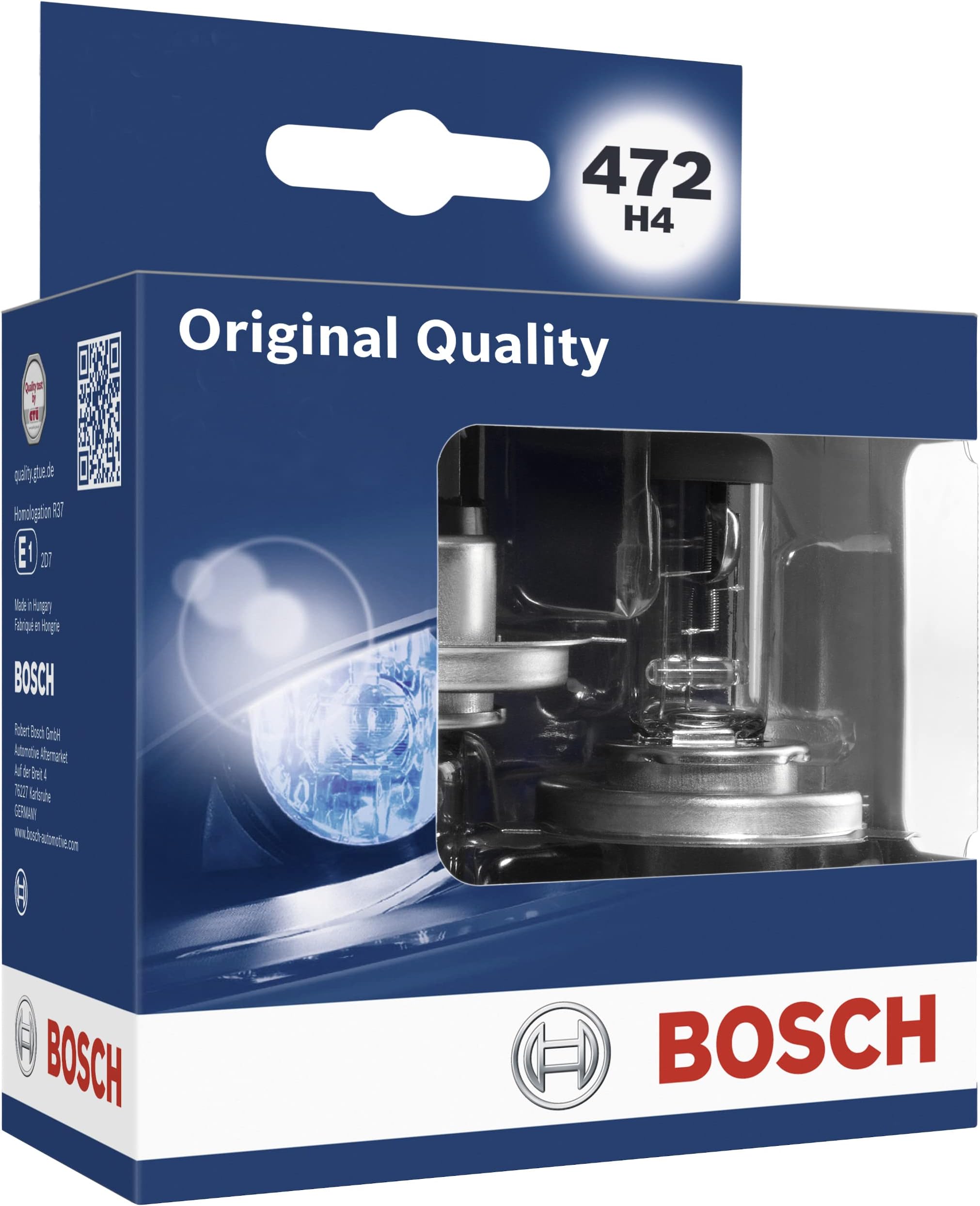 Bosch H4 (472) Plus 90 Headlight Bulbs - 12 V 60/55 W P43t - 2 Bulbs ...