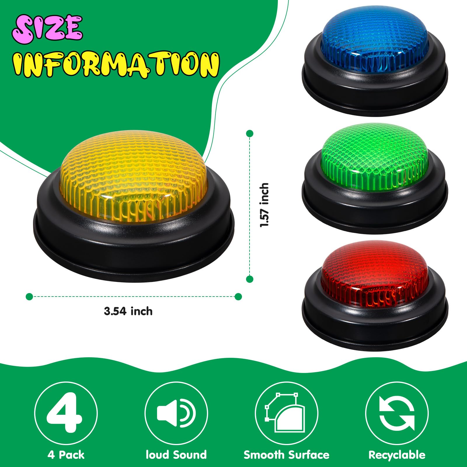 Snapklik.com : YTZRLO Set Of 4 Trivia Game Buzzers