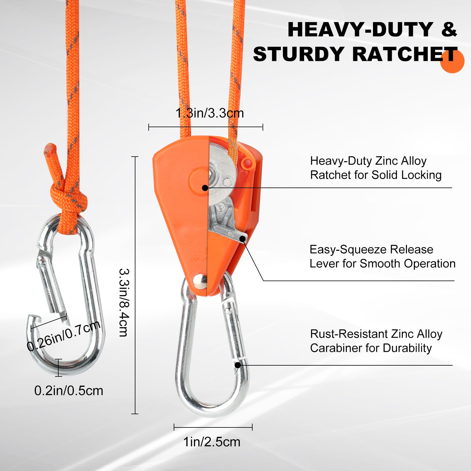 Snapklik.com : 14ft Retractable Paracord Rope Tie Down Ratchet Strap ...