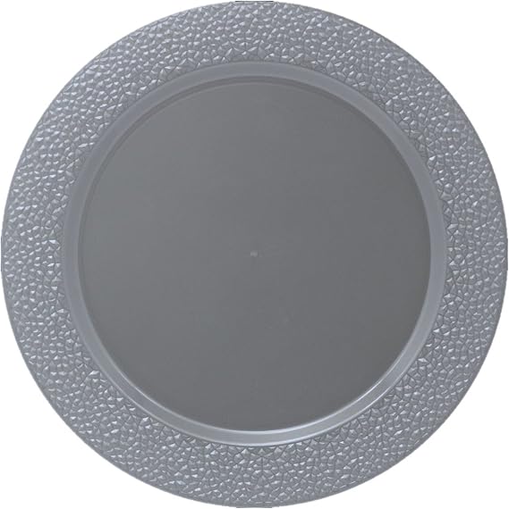 Amazon.com | Posh Setting Silver Charger Plates, Hammered Design ...