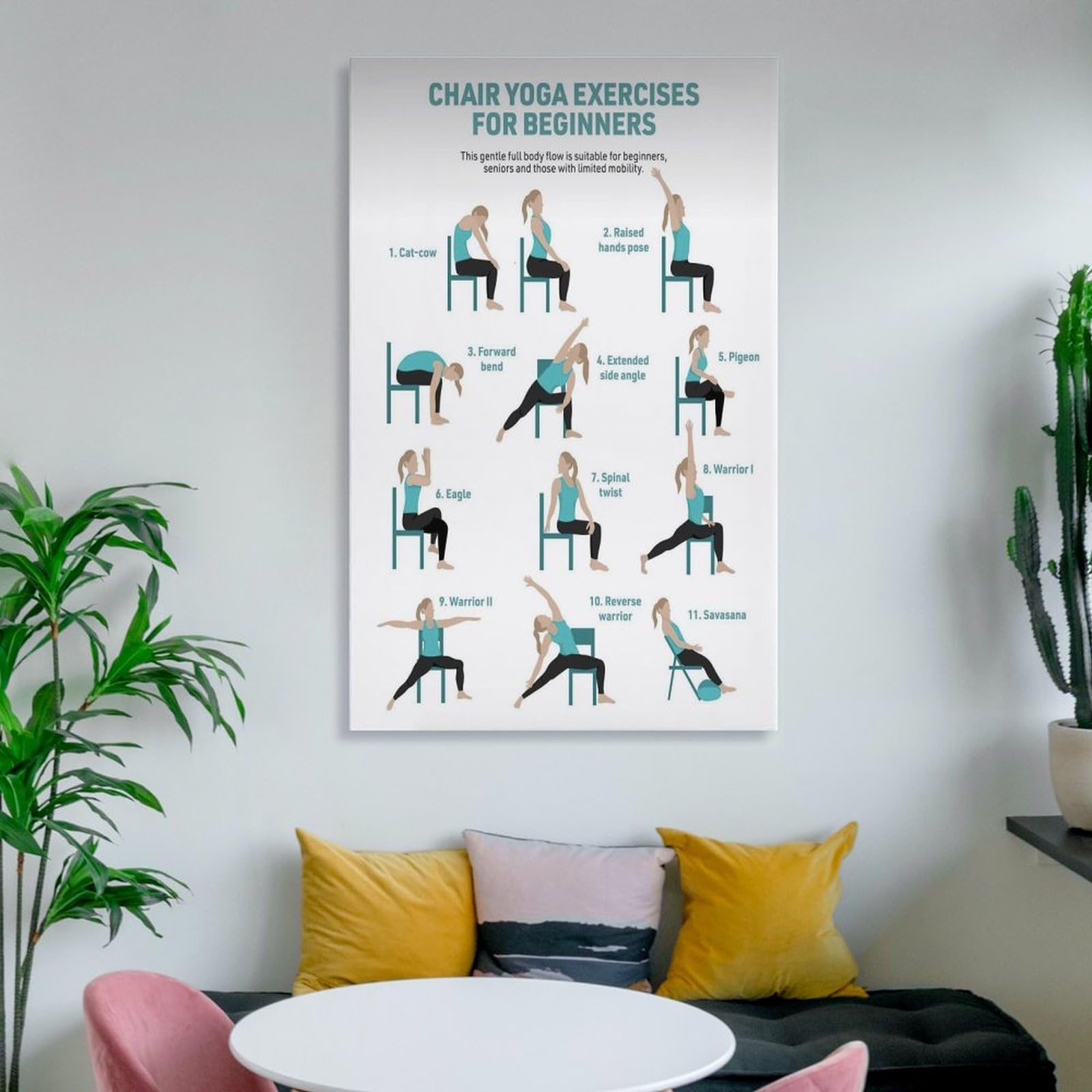 Senior Yoga Poster 28 Day Chair Yoga Chart For Seniors - Home Yoga ...