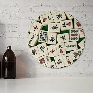 Amazon.com: Tin Poster Metal Sign Chinese Mahjong for Christmas Round ...
