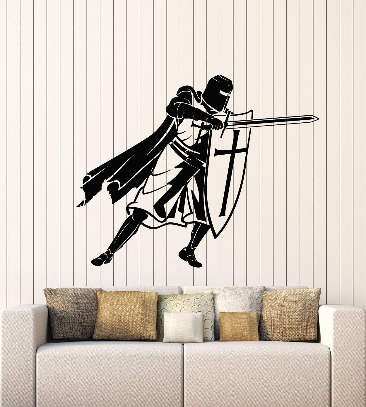 Amazon.com: Vinyl Wall Decal Crusader Medieval Knight Shield and Sword ...
